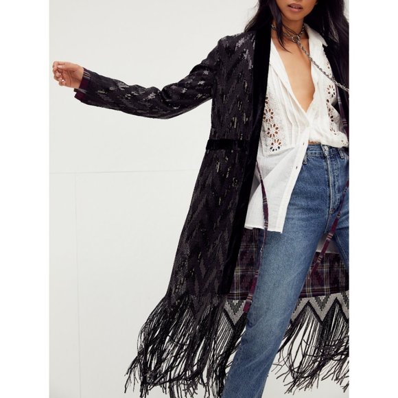 Free People | Jackets & Coats | Nwt Free People Stardust Sequin Duster ...